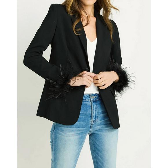 Lucy Paris | Jackets & Coats | New Lucy Paris Dover Feather Trim Blazer ...